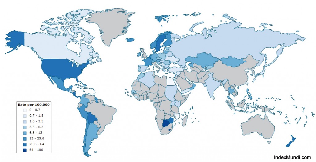 Rape Statistics by Country | IndexMundi Blog