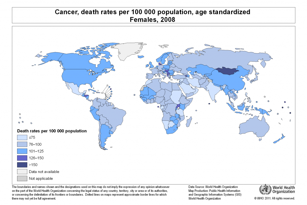 Cancer Death Rates for Men and Women | IndexMundi Blog