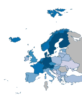 Gasto en investigación y desarrollo (% del PIB) - Europe