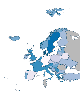 Recaudación impositiva (% del PIB) - Europe