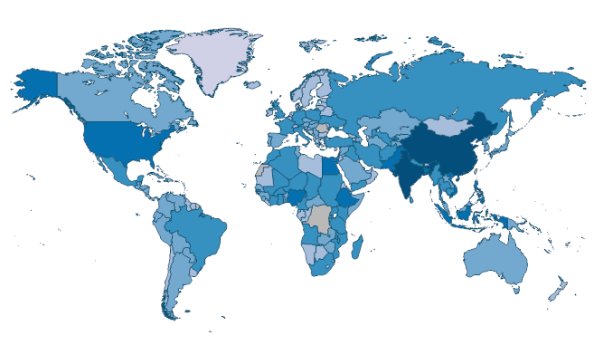 Población rural por país