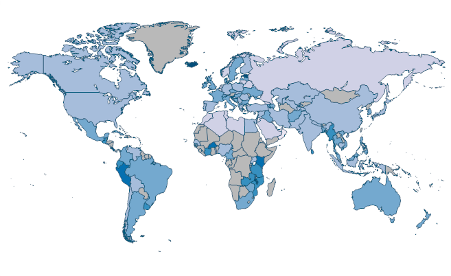 Fertilizer consumption (% of fertilizer production) by Country