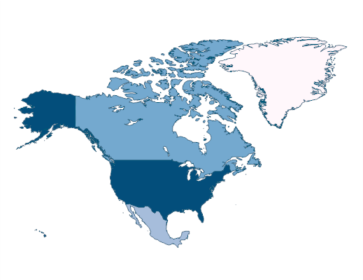 Arable land (hectares) - North America