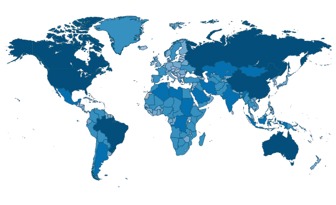 Land area (sq. km) by Country