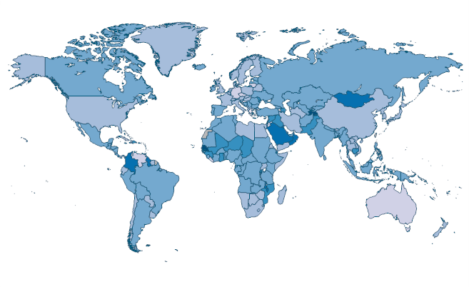 Food production index (2004-2006 = 100) by Country