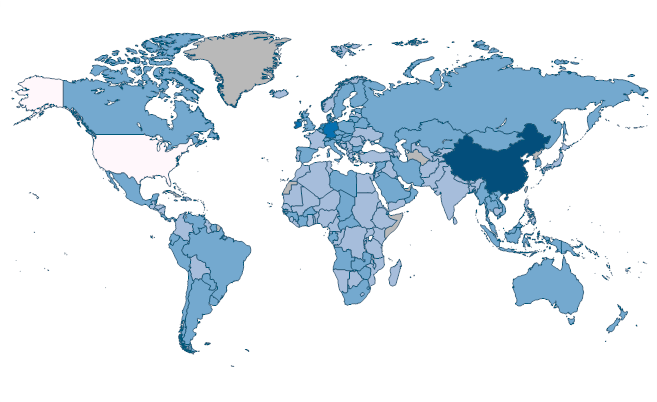 Net trade in goods and services (BoP, current US$) by Country