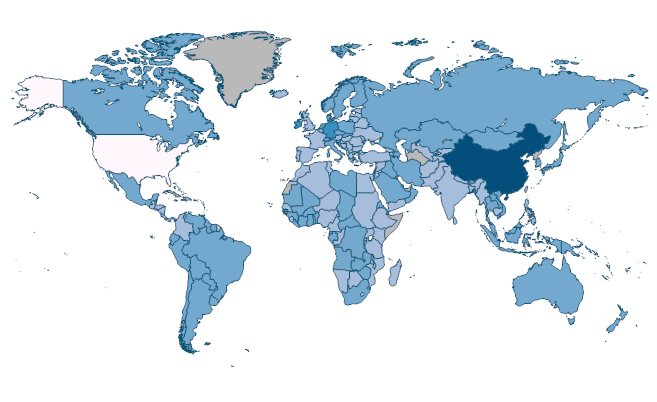 Net trade in goods (BoP, current US$) by Country