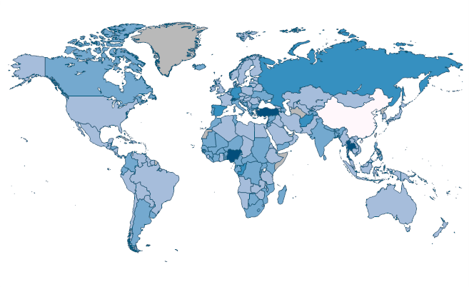 Net errors and omissions (BoP, current US$) by Country