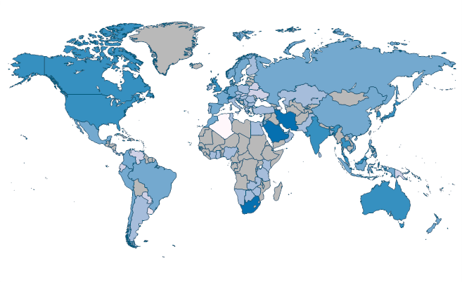 Market capitalization of listed domestic companies (% of GDP) by Country