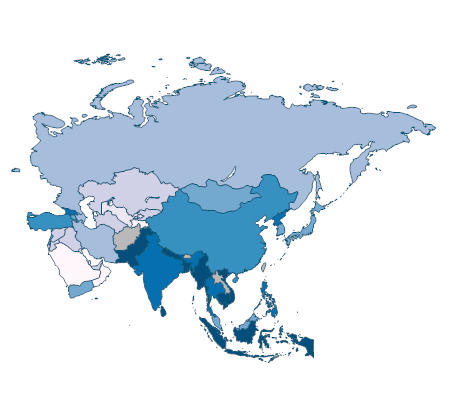 Combustible renewables and waste (% of total energy) - Asia