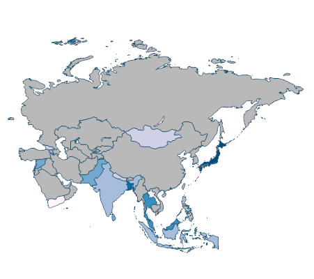 Disaster risk reduction progress score (1-5 scale; 5=best) - Asia