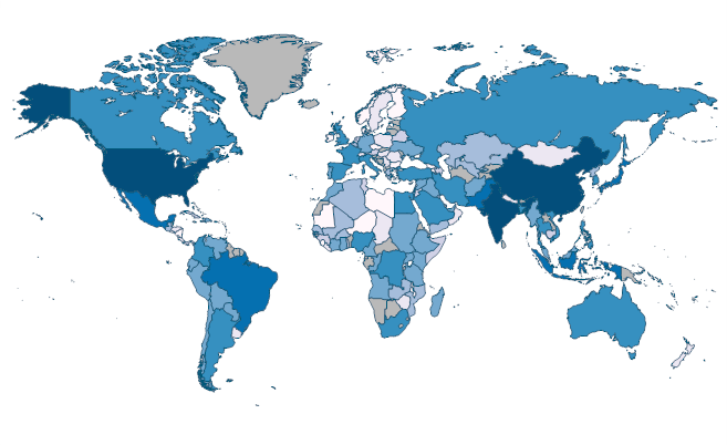 Population in urban agglomerations of more than 1 million by Country
