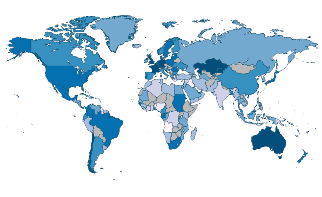 Marine protected areas (% of territorial waters) by Country