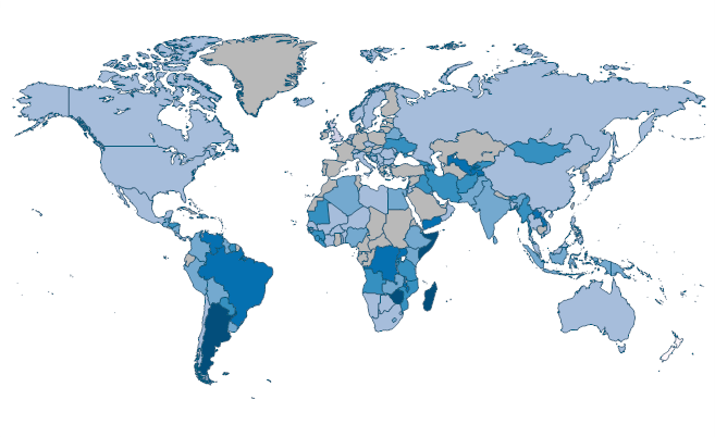 Lending interest rate (%) by Country