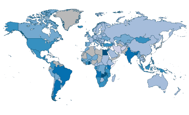 Interest payments (% of revenue) by Country