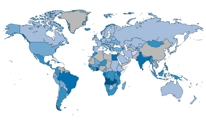 Interest payments (% of expense) by Country