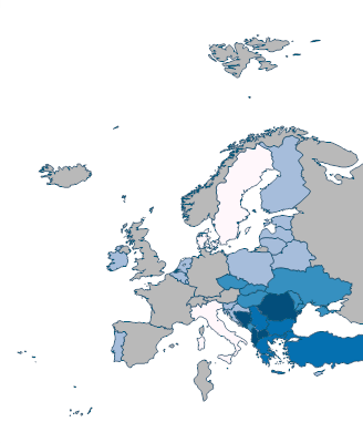 Power outages in firms in a typical month (number) - Europe