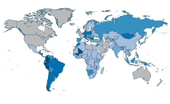 Firms using banks to finance investment (% of firms) by Country