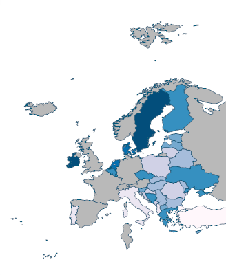 Firms experiencing losses due to theft and vandalism (% of firms) - Europe