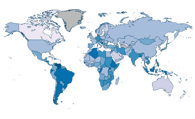Start-up procedures to register a business (number) by Country