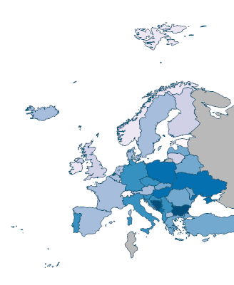 Time to prepare and pay taxes (hours) - Europe