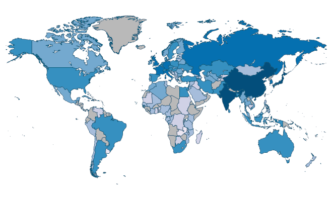 Railways, passengers carried (million passenger-km) by Country