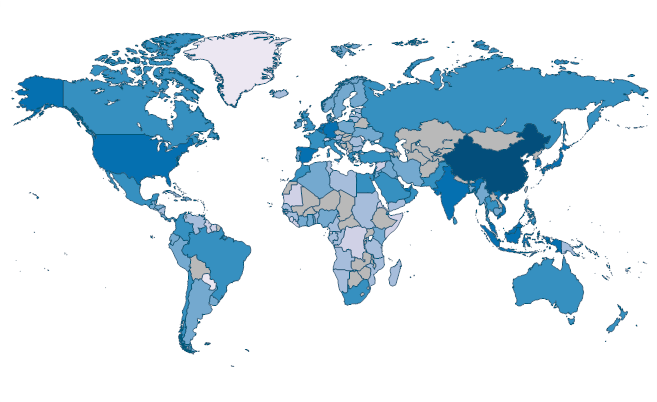 Container port traffic (TEU: 20 foot equivalent units) by Country
