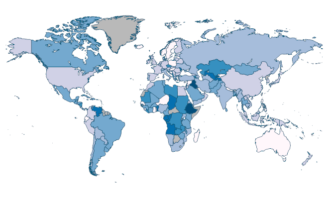 Lead time to export, median case (days) by Country