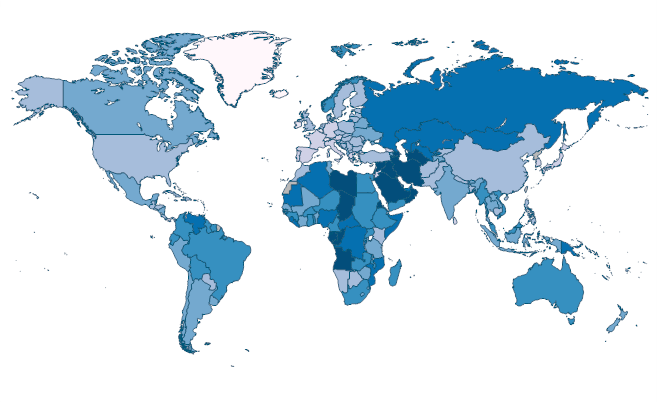 Total natural resources rents (% of GDP) by Country