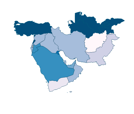 Literacy rate, youth female (% of females ages 15-24) - Middle East