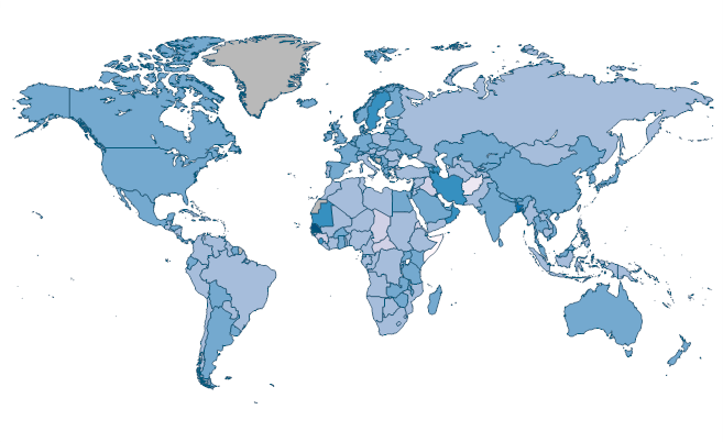 School enrollment, primary (gross), gender parity index (GPI) by Country