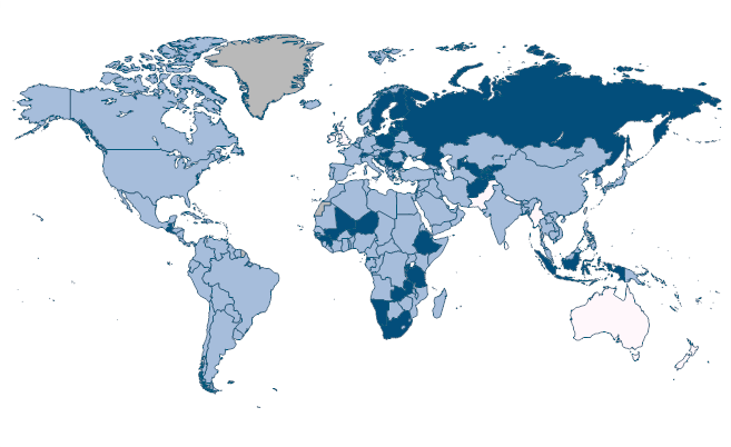 Primary school starting age (years) by Country