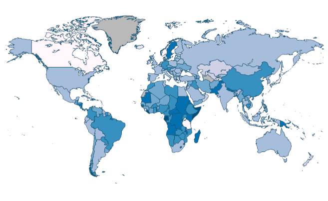 Over-age students, primary (% of enrollment) by Country
