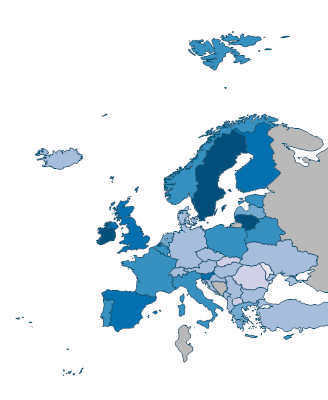 School enrollment, secondary (% net) - Europe