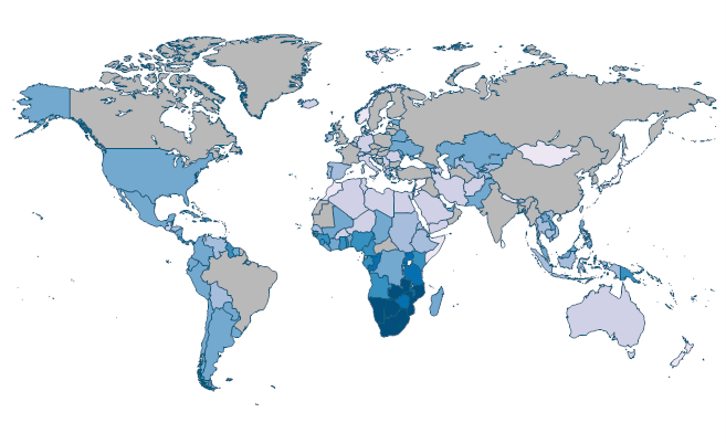 Incidence of HIV (per 1,000 uninfected population ages 15-49) by Country