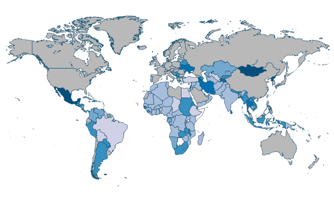 Diarrhea treatment (% of children under 5 receiving oral rehydration ...