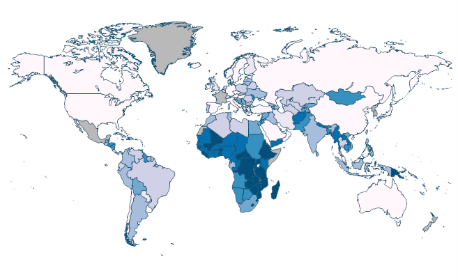 External health expenditure (% of current health expenditure) by Country