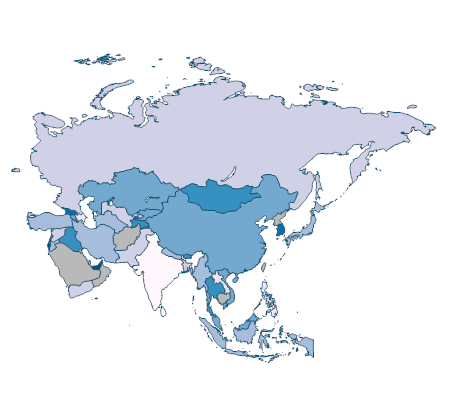 Income share held by fourth 20% - Asia
