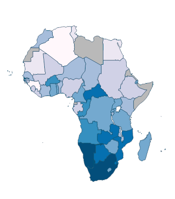 Income share held by highest 20% - Africa