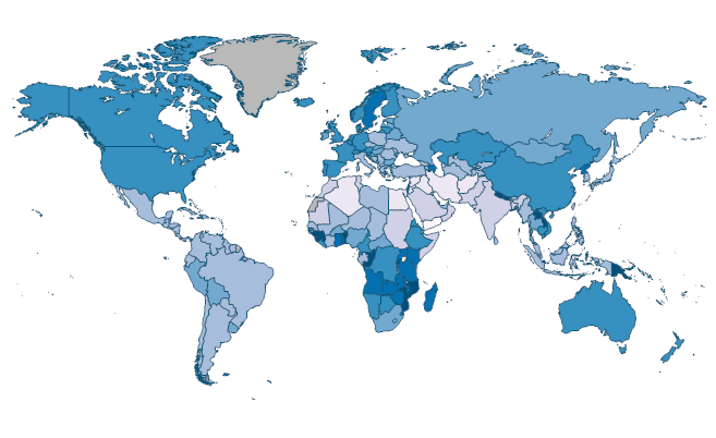 Ratio of female to male labor force participation rate (%) (modeled ILO ...
