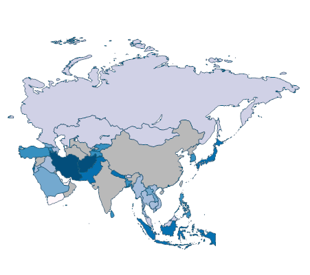 Part time employment, female (% of total female employment) - Asia