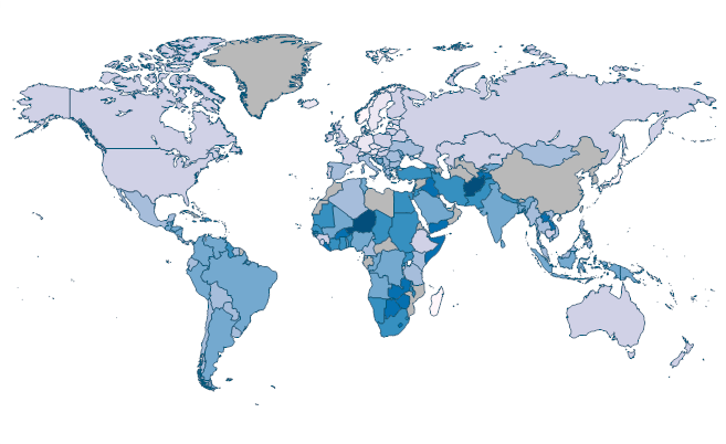 Share of youth not in education, employment or training, total (% of ...