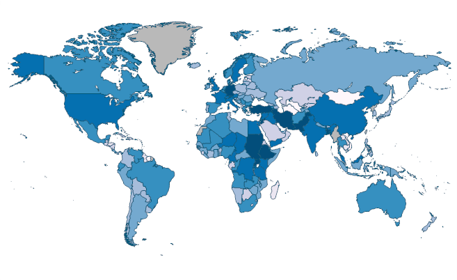 Refugee population by country or territory of asylum by Country