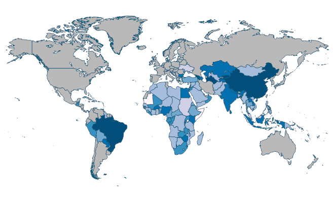 Consumption of iodized salt (% of households) by Country