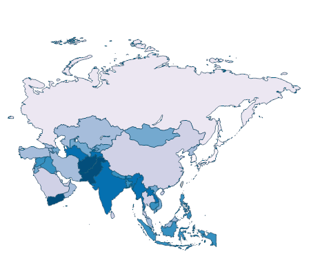 Mortality rate, infant, female (per 1,000 live births) - Asia