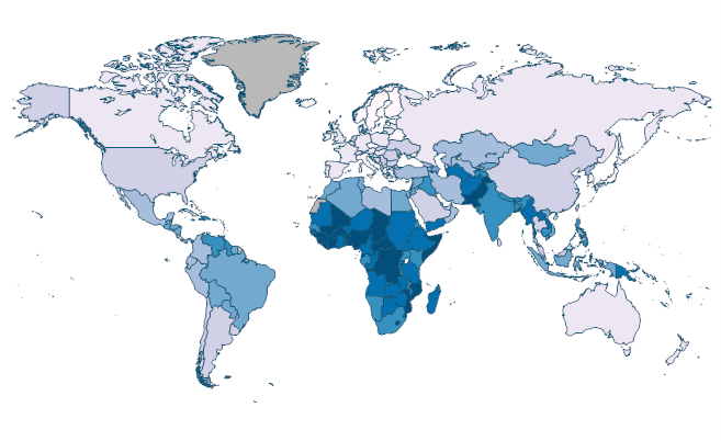 Mortality rate, infant, female (per 1,000 live births) by Country