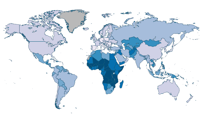Population ages 05-09, male (% of male population) by Country