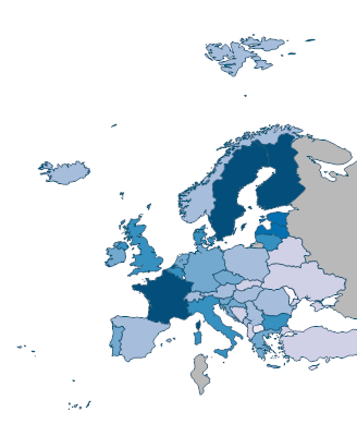 Age dependency ratio (% of working-age population) - Europe