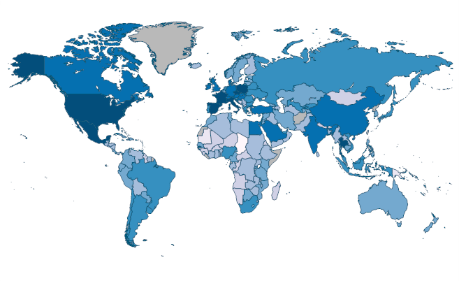 International tourism, number of arrivals by Country
