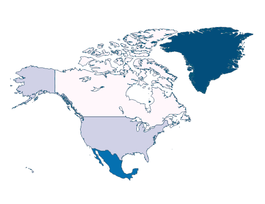Export volume index (2000 = 100) - North America